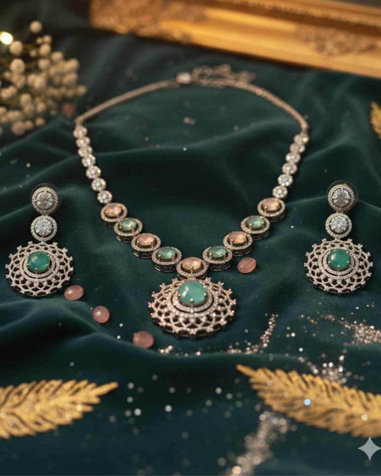 American Diamond Neck Sets – Suwarnikaa Jewels